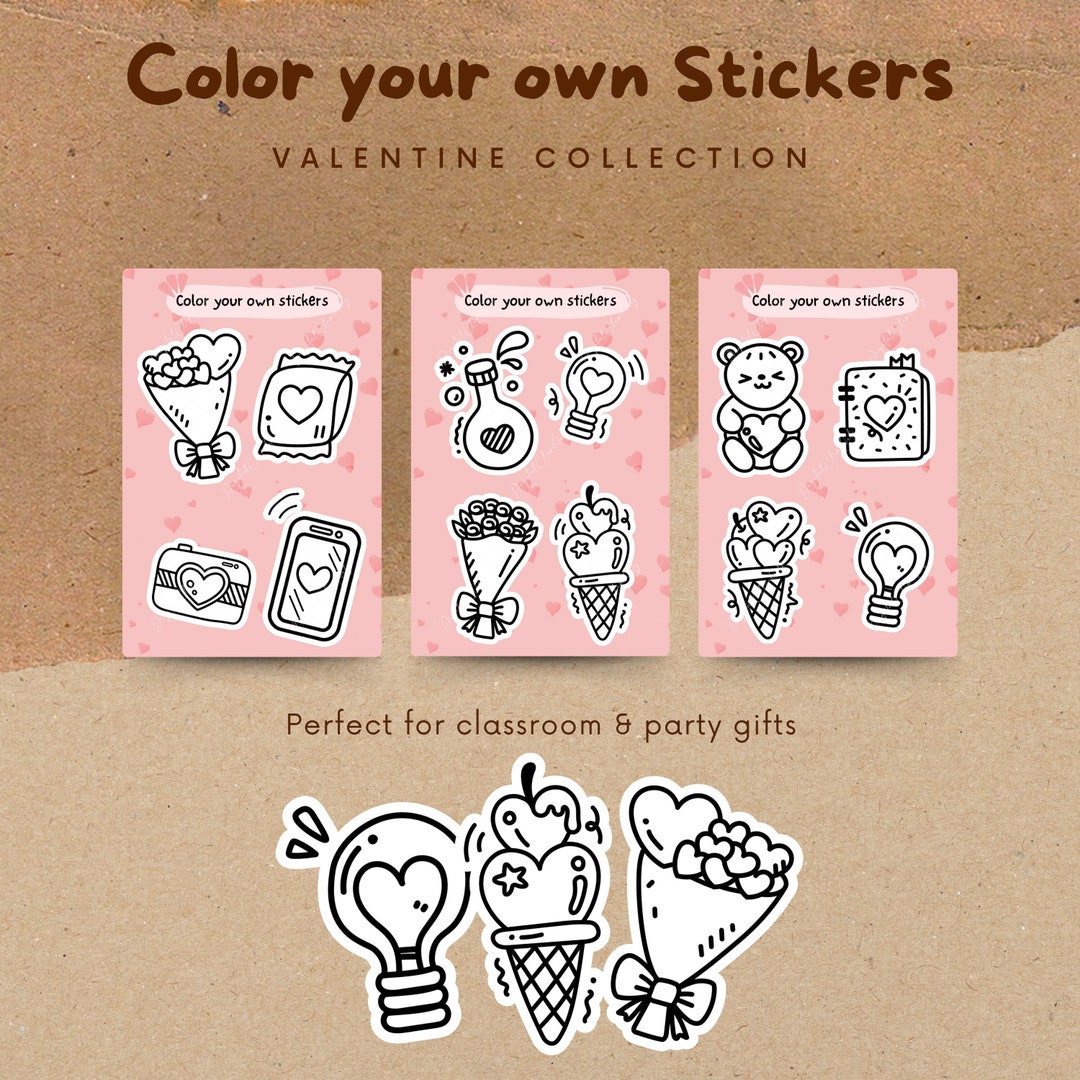 Color Your Own Stickers - Party Gifts Classroom Gifts Print Your Own ...