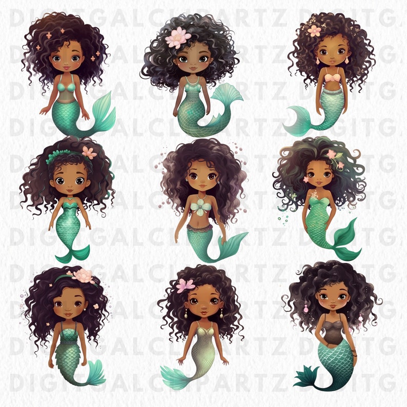 Little Mermaid Black Girl Mermaid/black Girl Magic - 09 Transparent PNG ...