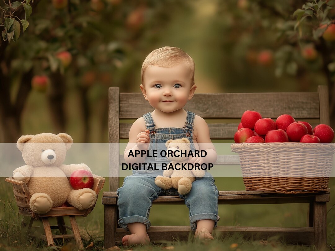 Apple Orchard Digital Backdrop, Digital Photography Backdrop, Digital ...