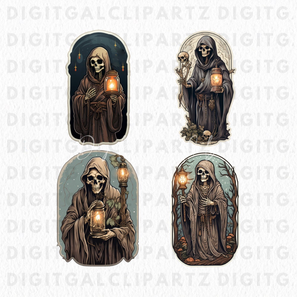 Skeleton in Cloak - 16 Transparent PNG Files-digital Download ...