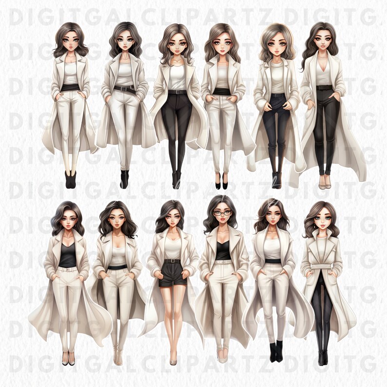 Boss Lady Clip Art - 12 Transparent PNG Files-digital Download - Girl ...