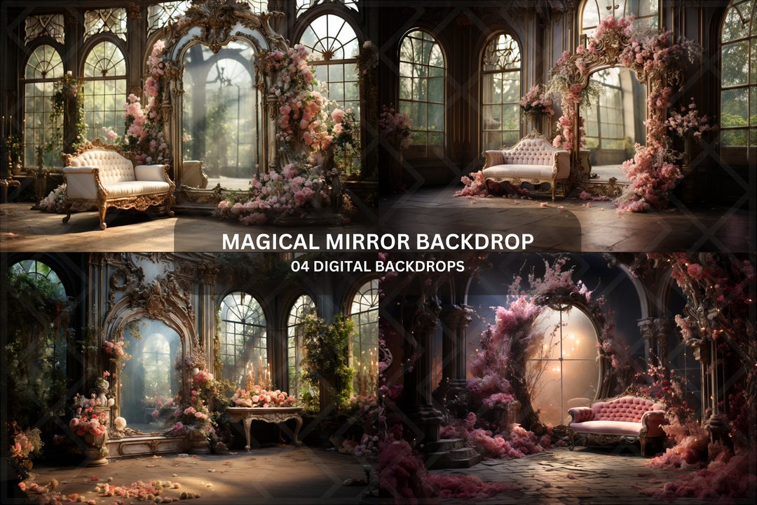 Magical Mirror Digital Backdrop, Digital Photography Backdrop, Digital ...