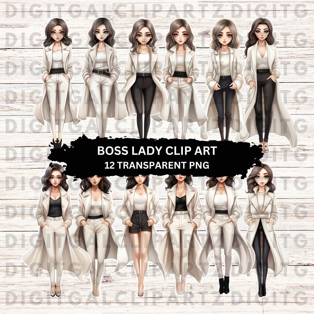 Boss Lady Clip Art - 12 Transparent PNG Files-digital Download - Girl ...