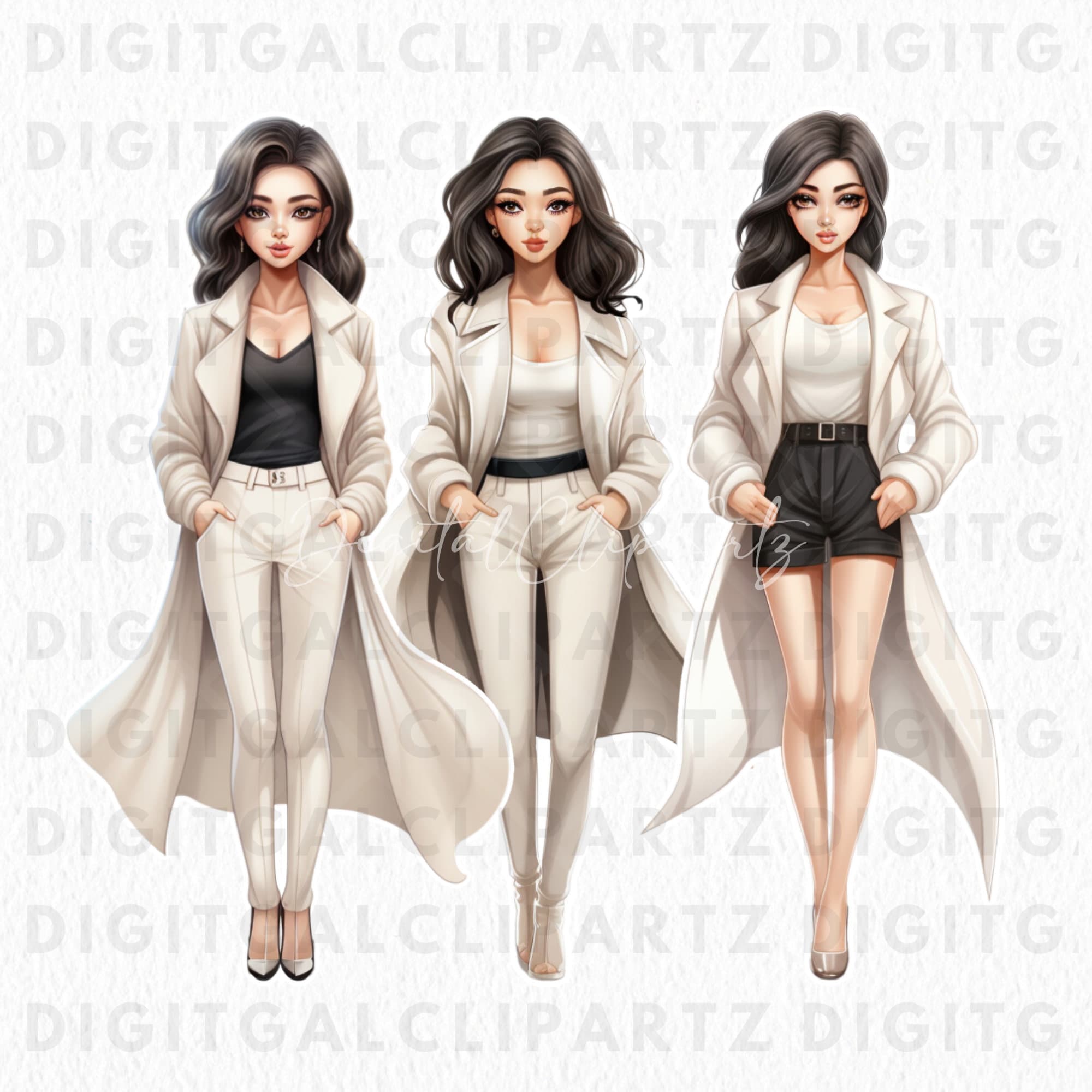 Boss Lady Clip Art - 12 Transparent PNG Files-digital Download - Girl ...