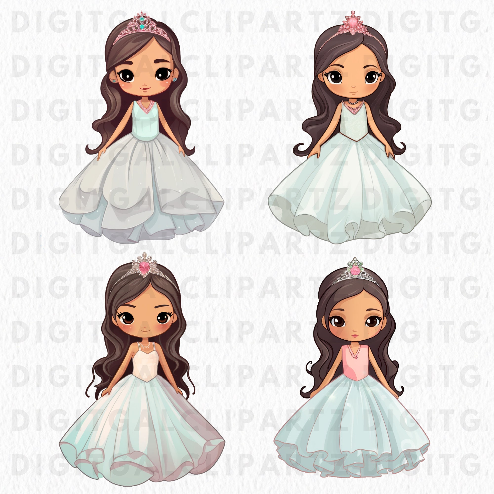 Princess Gown - 09 Transparent PNG Files - Digital Download Princess in ...