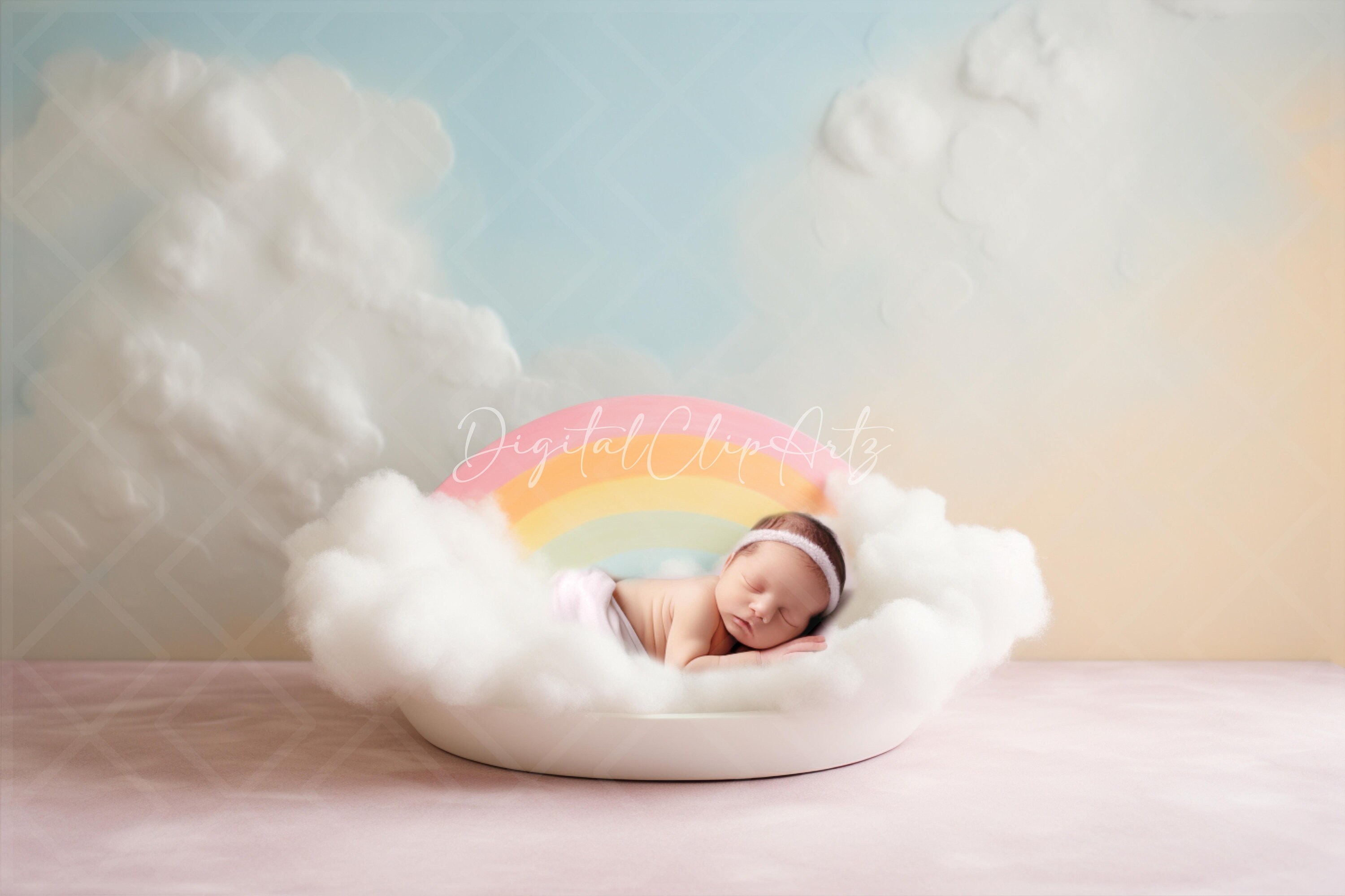 Rainbow Newborn Digital Backdrop, Digital Photography Backdrop, Digital ...