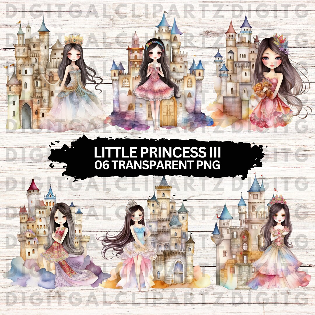 Watercolor Little Princess III Clip Art- 06 Transparent PNG Files ...