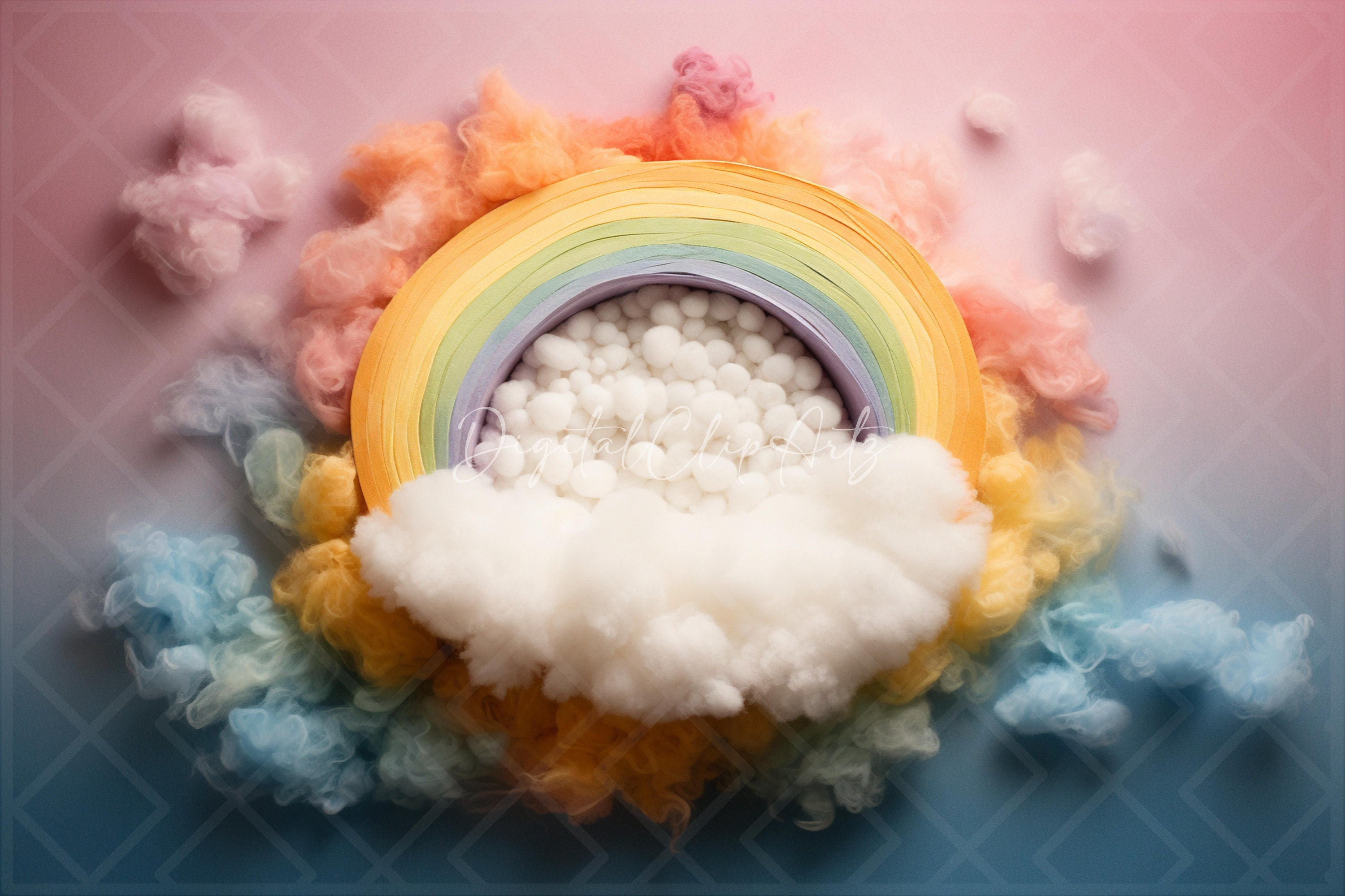 Rainbow Newborn Digital Backdrop, Digital Photography Backdrop, Digital ...