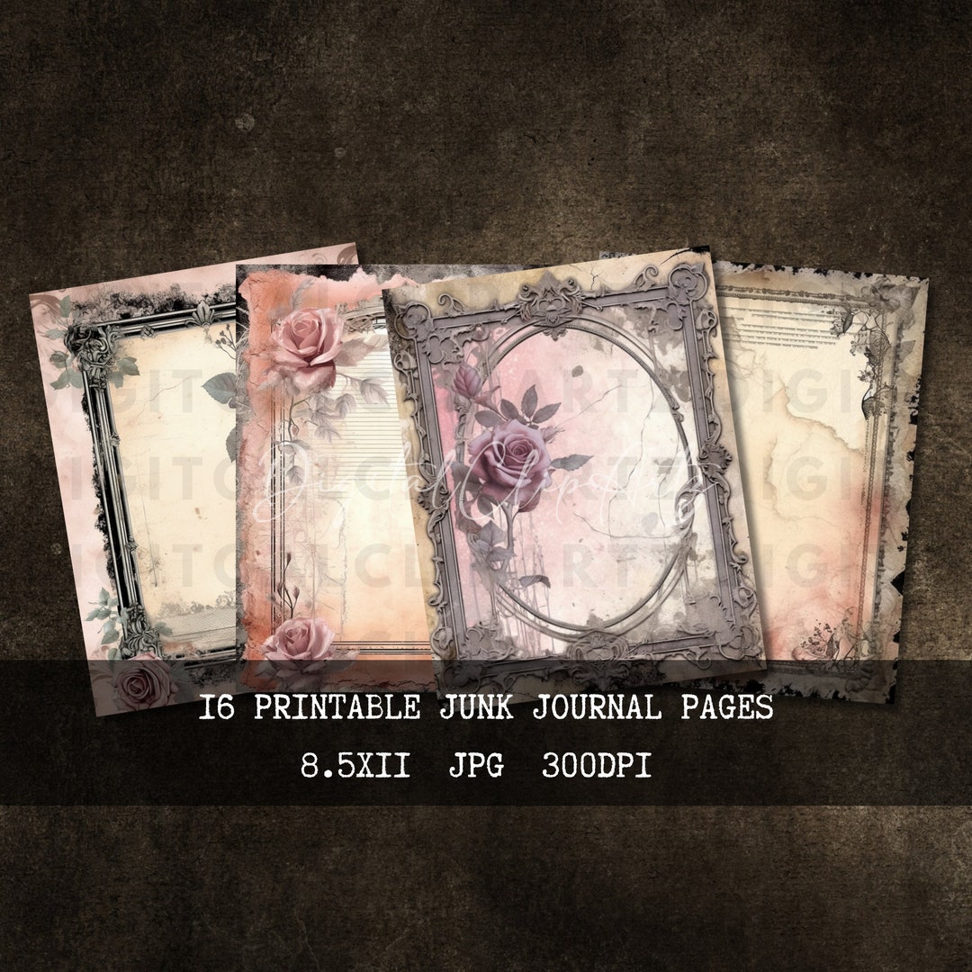 Vintage Victorian Junk Journal Pages 16 Printable Pages Scrapbook Pages ...