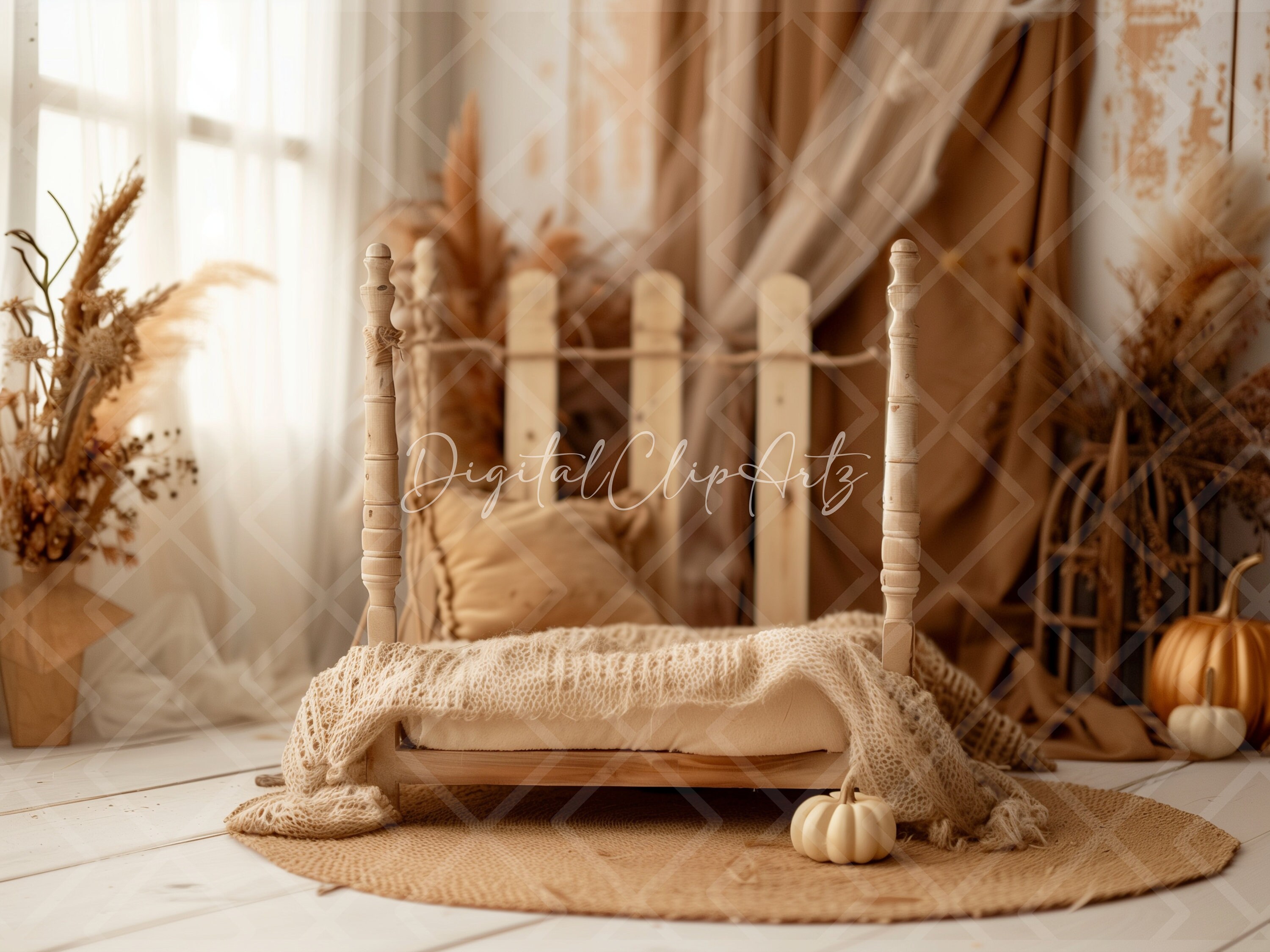 Newborn Cozy Fall Digital Backdrop, Digital Photography Backdrop ...