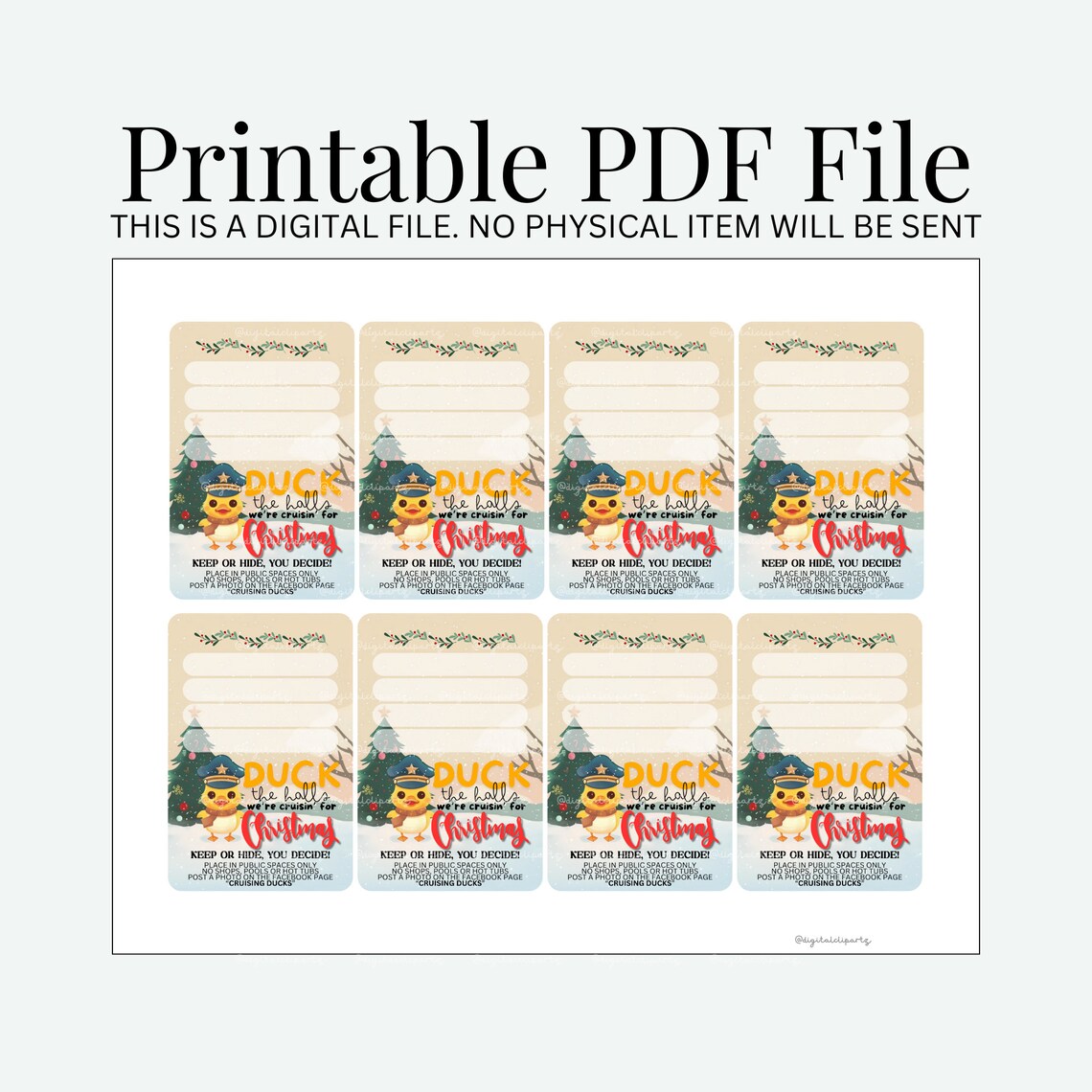 Cruising Duck Tags - Fillable, Printable, Reusable PDF Rounded Corners ...