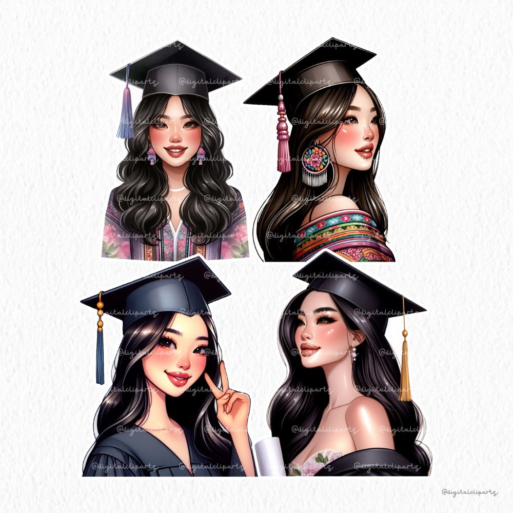 Asian Graduate 12 Transparent PNG Files Digital Download Asian Girls ...