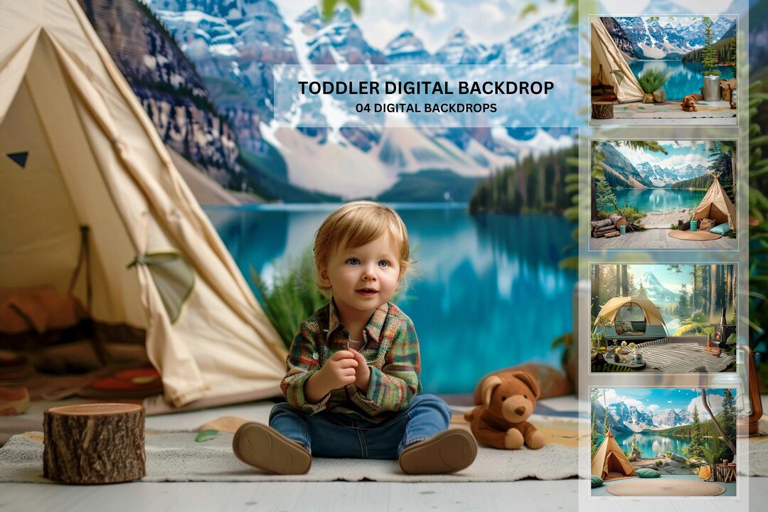Great Outdoors Camping Digital Backdrop Digital Photography Backdrop ...