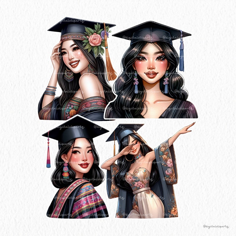 Asian Graduate 12 Transparent PNG Files Digital Download Asian Girls ...