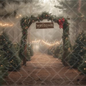 Christmas Farm Digital Backdrop, Digital Photography Backdrop, Digital ...
