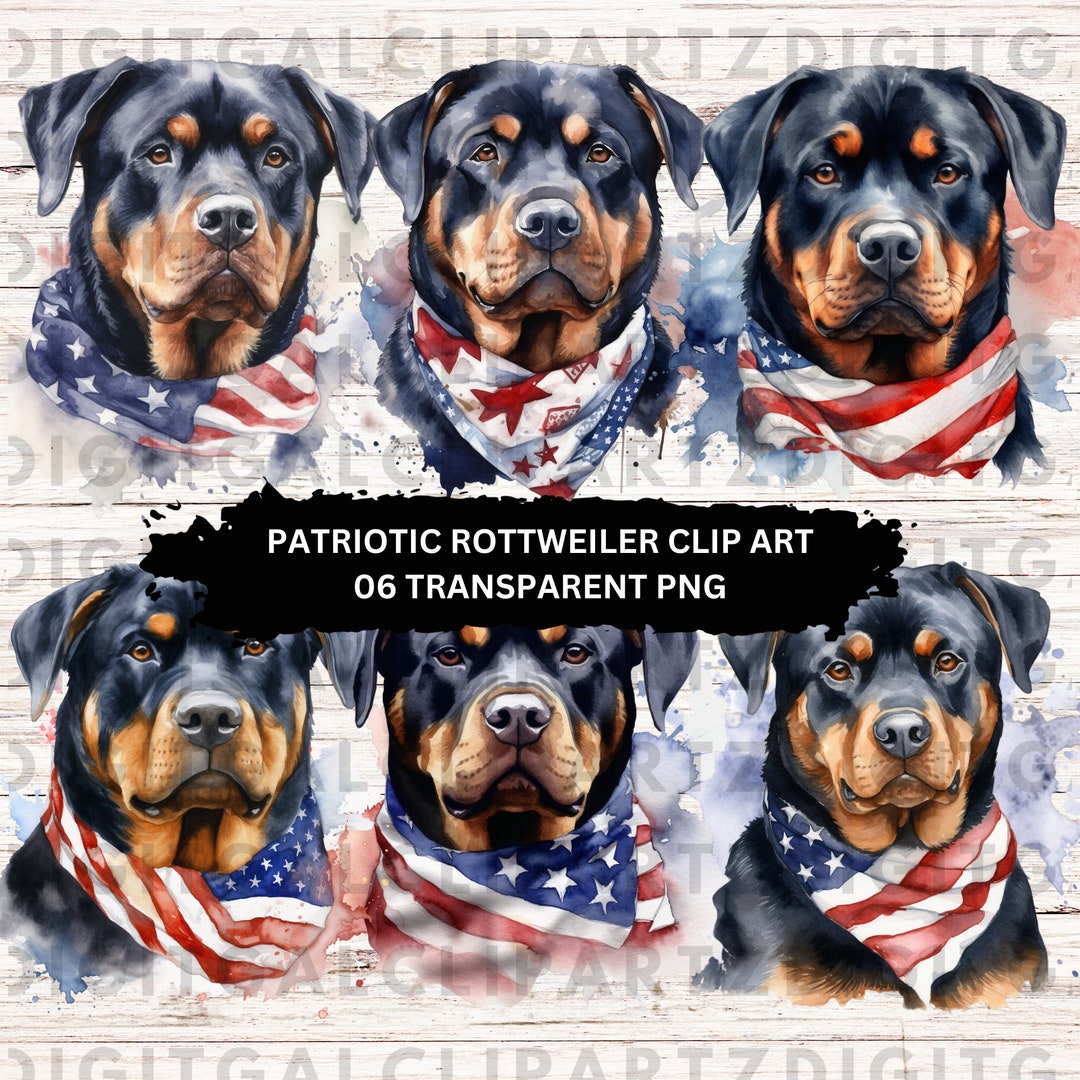 Watercolor Rottweiler Clip Art- 06 Transparent PNG Files - Digital ...