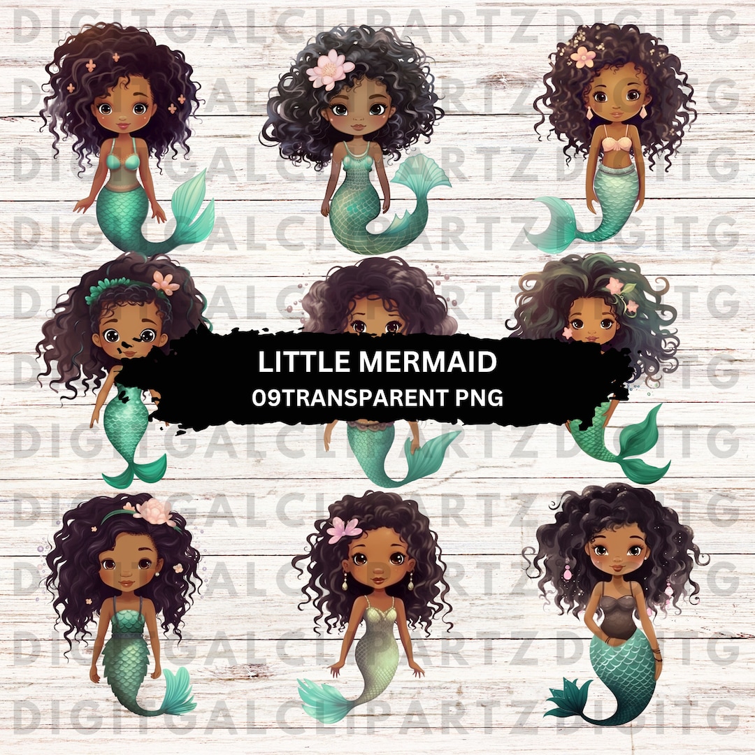 Little Mermaid Black Girl Mermaid/black Girl Magic 09 Transparent PNG ...