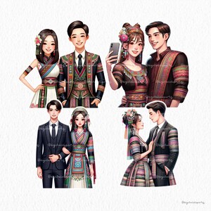 SEA Couple Clip Art 09 Transparent PNG Files Sublimation Asian American ...