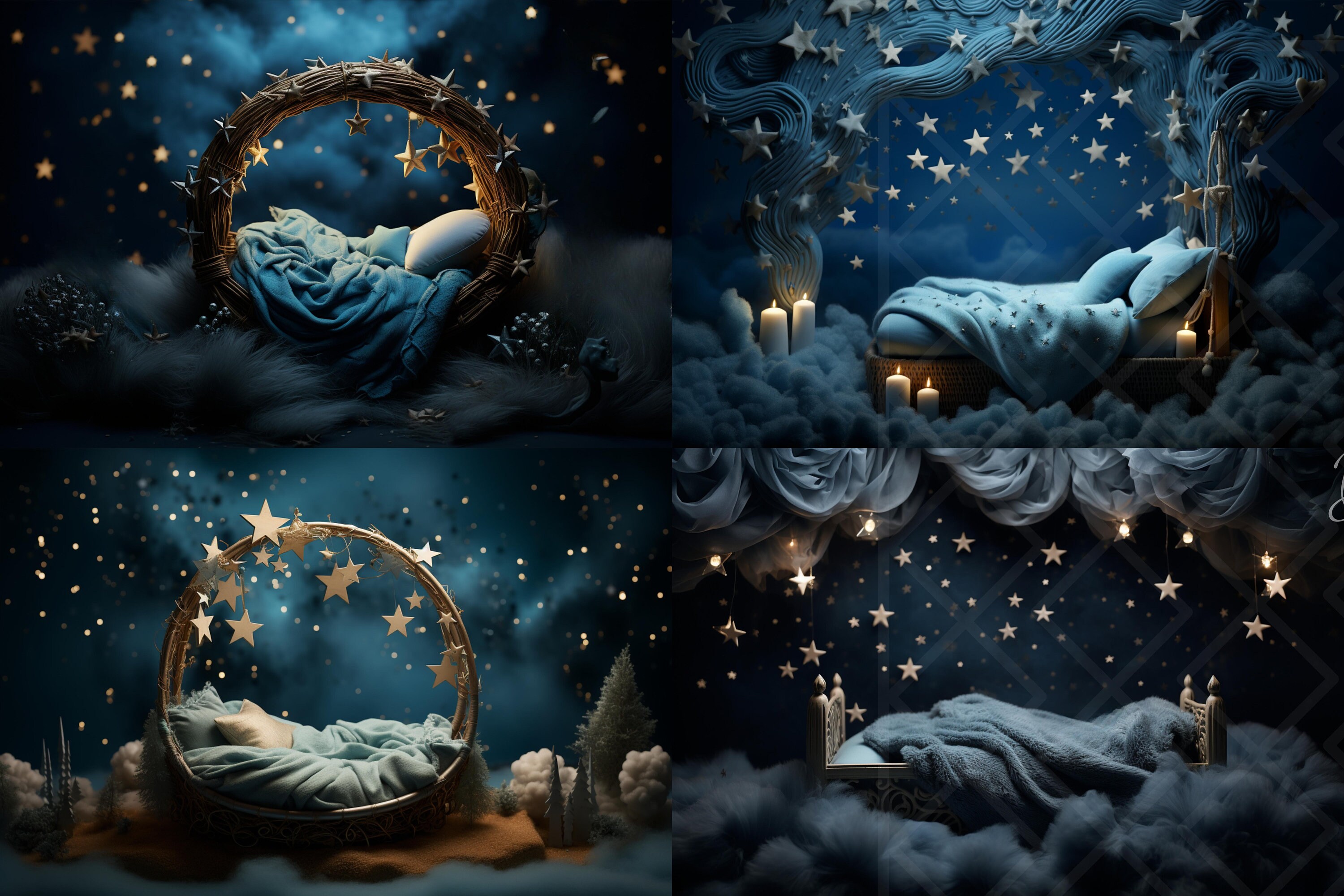 Starry Night Newborn Digital Backdrop, Digital Photography Backdrop ...