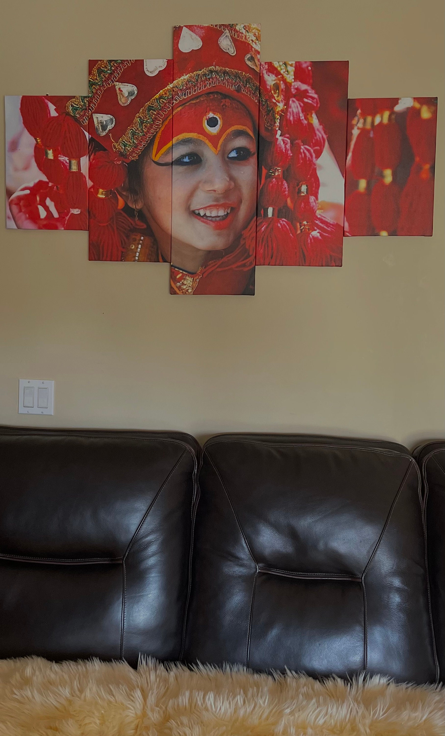 5 Panel Kumari Hindu God Canvas Art Picture Home Décor With Frame Ready ...
