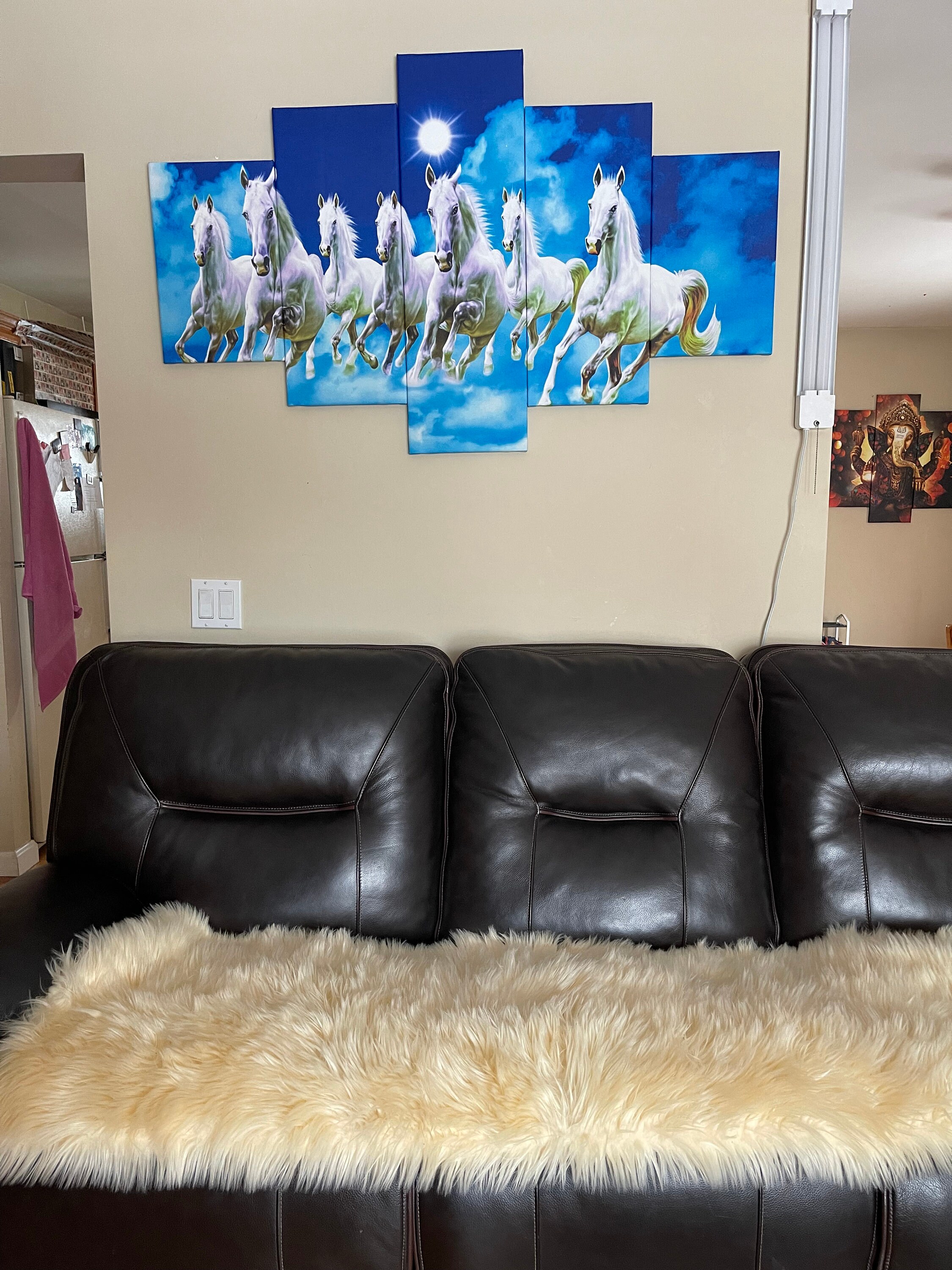 5 Panel Seven Horse Running Canvas Art Picture Home Décor With Frame ...