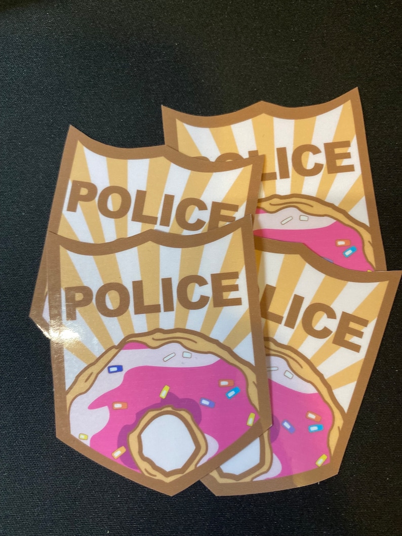 Donut Police Badge Sticker - Etsy