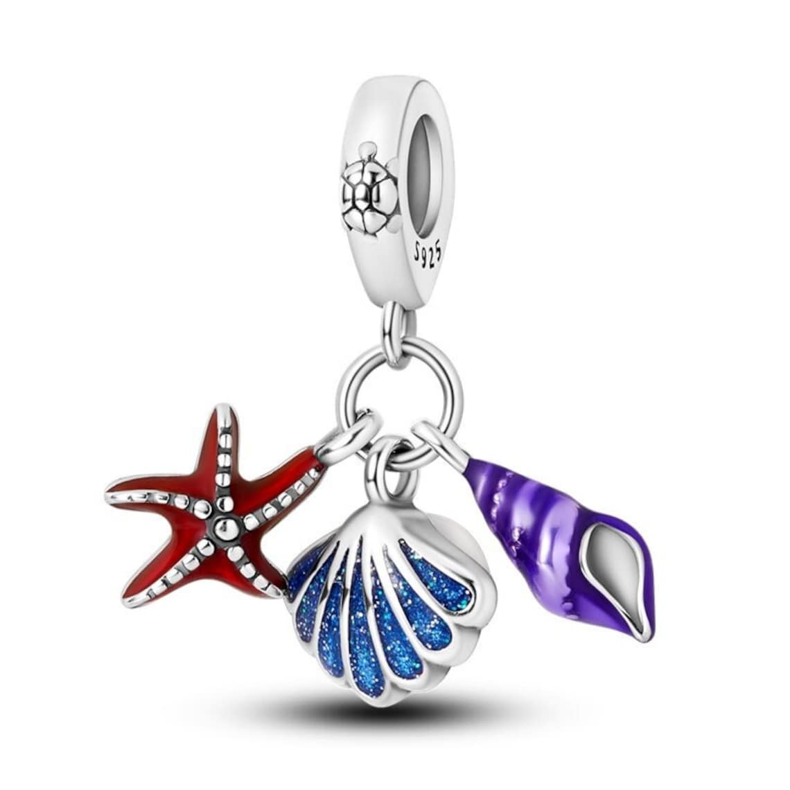 Sea Shell Clam Conch Star Fish Charm Bracelet Compatible Pandora Comp ...