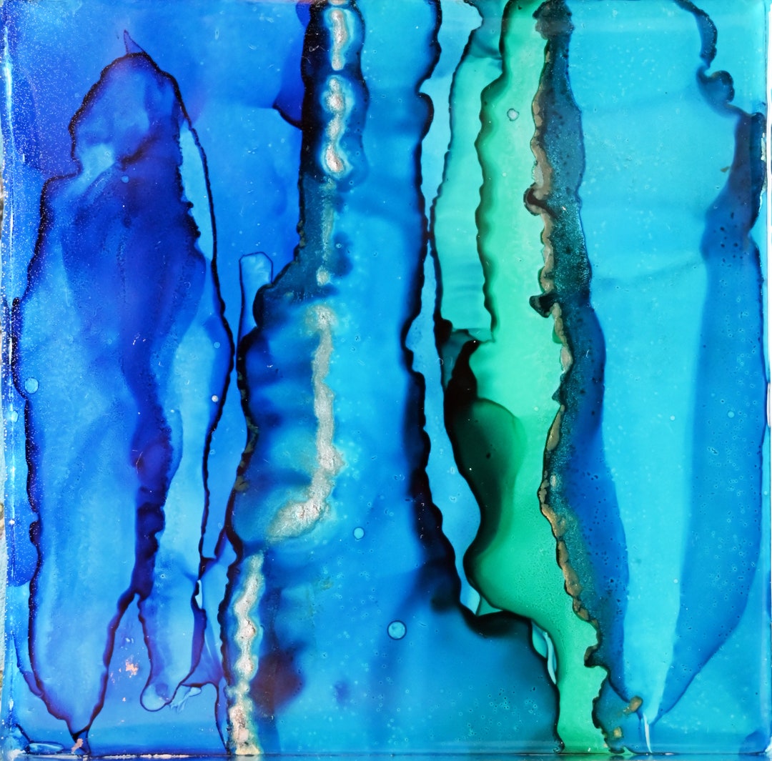 Alcohol Ink on Ceramic Tile - Etsy