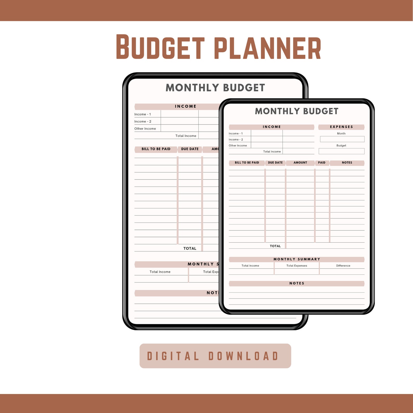 Budget Planner Budget Overview, Savings Tracker, Budget Tracker, Income ...