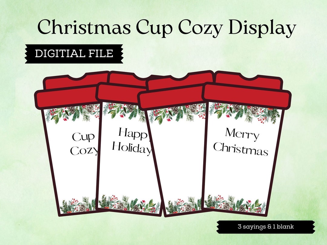 Printable Christmas Cup Cozy Display - Christmas Garland - DIGITAL FILE ...