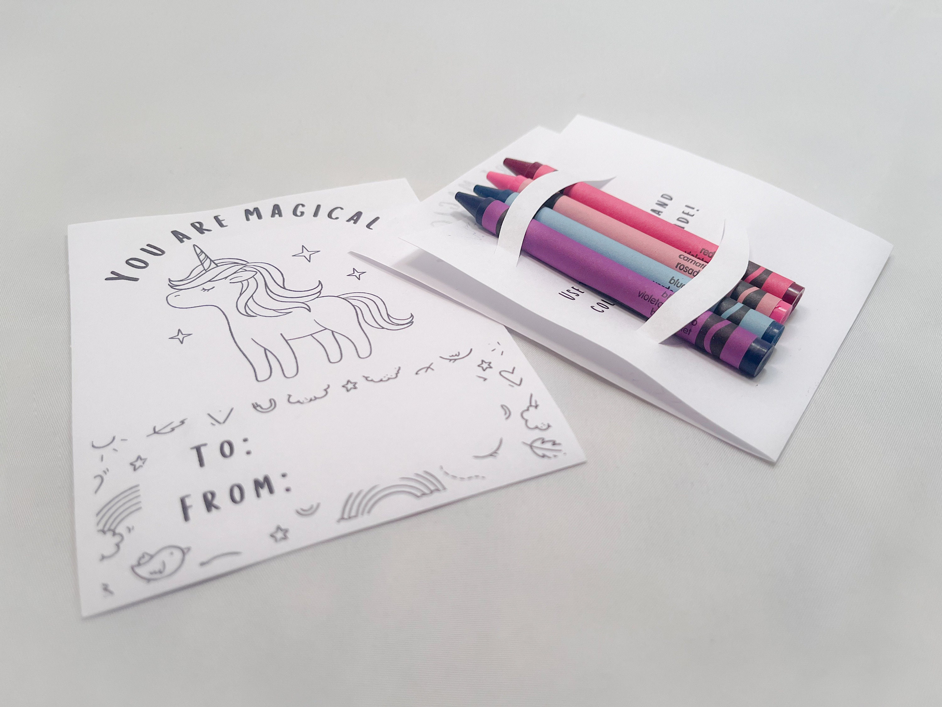 You Are Magical Unicorn Coloring Valentine, Digital File for Instant ...