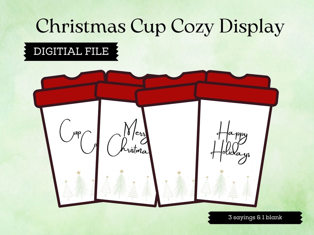 Printable Christmas Cup Cozy Display - Christmas Trees -DIGITAL FILE - Etsy