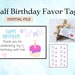 Happy HALF Birthday Tags for Favors, Digital File for Instant Download ...