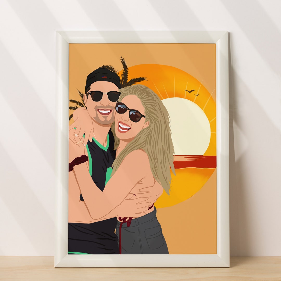 Personalized Couple Portrait Faceless Portrait Cartoon - Etsy