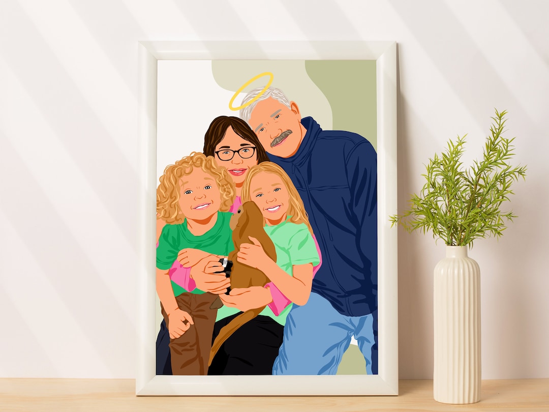 Personalized Loved One Portrait, Custom Family Portrait, Memorial Gift ...