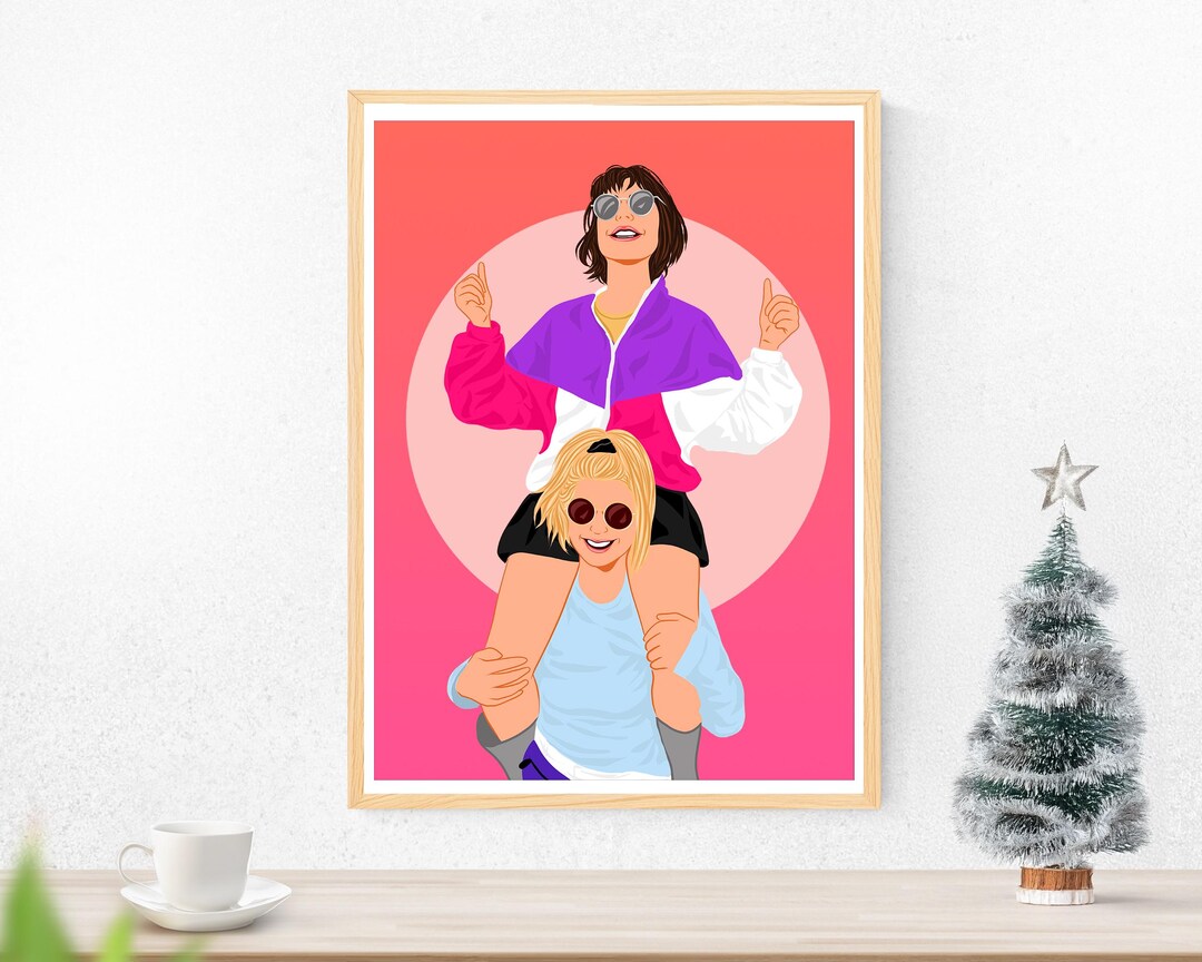 Best Friend Cartoon Portrait, Birthday Gift for Her, Friendship Custom ...