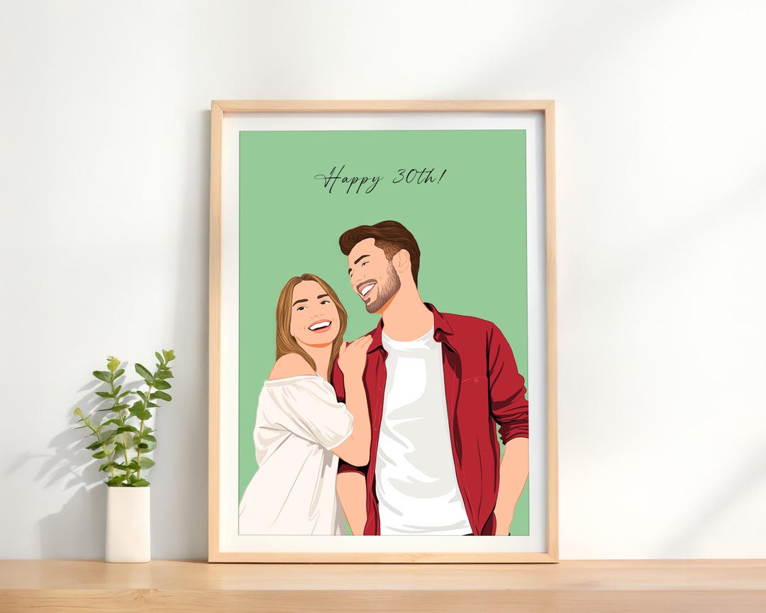 Custom Faceless Portrait, 30th Birthday Gift, Personalized Illustration ...