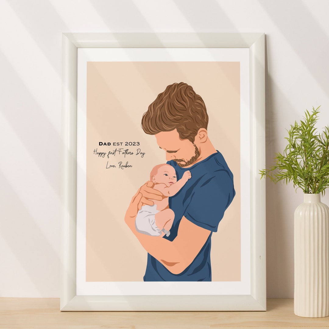 Custom Family Portrait, Cartoon Portrait, Father's Day Gift, Faceless ...