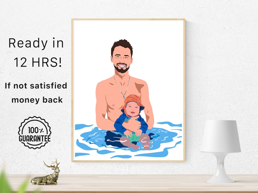 Custom Family Portrait Father's Day Portrait Gift - Etsy