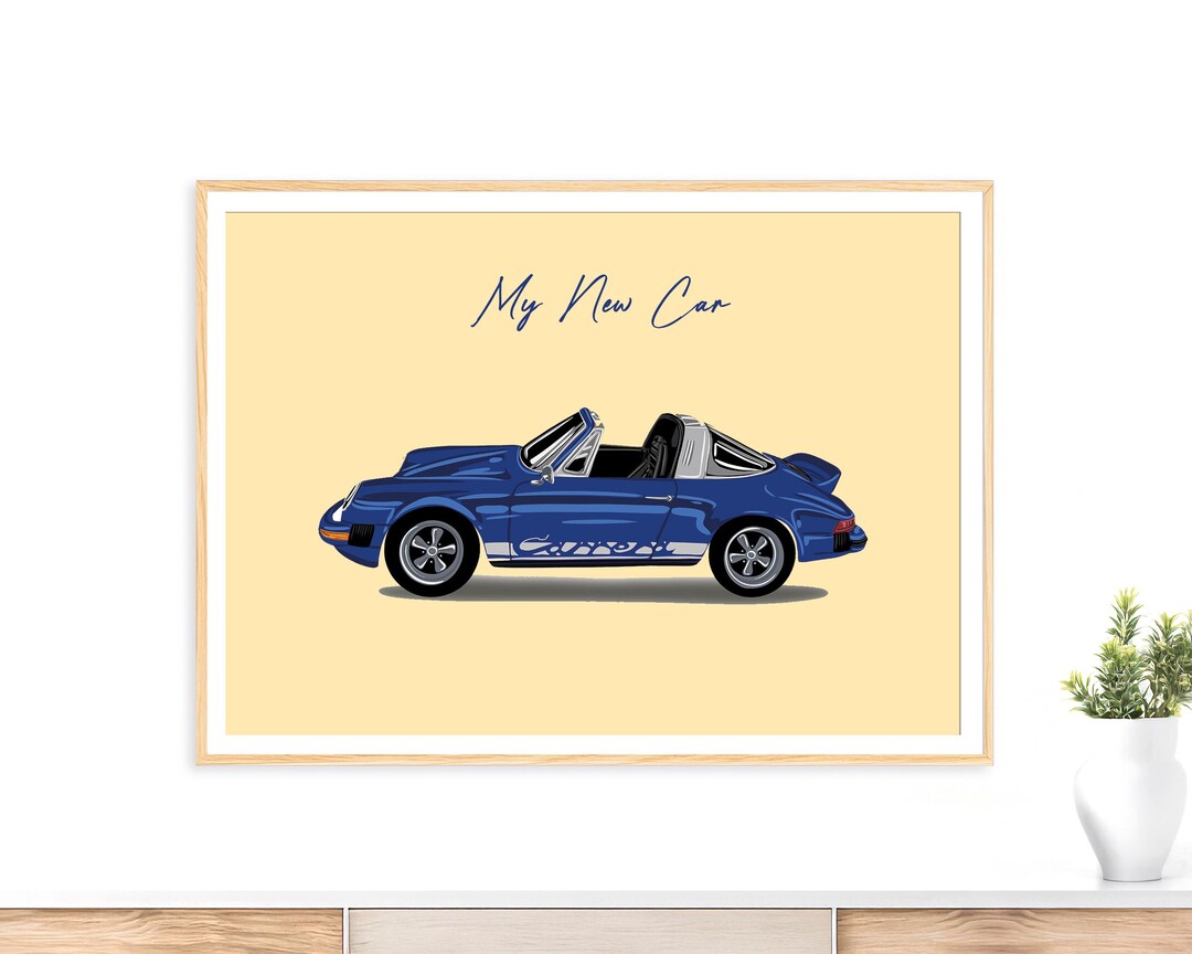 Custom Car Portrait: Personalized Car Lover Gift, Drawing From Photo - Etsy