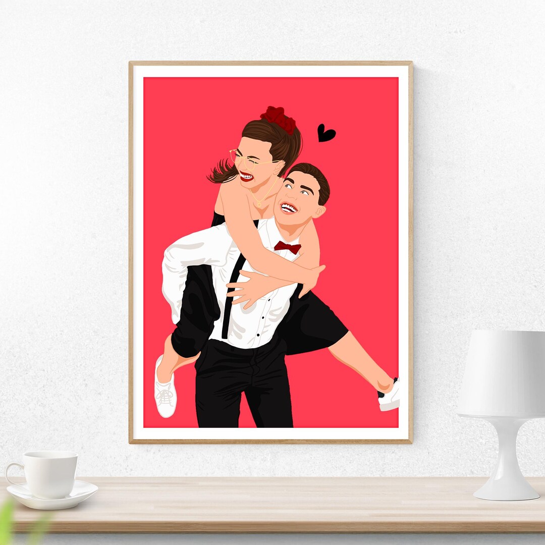Cartoon Couple Portrait, Custom Couple Illustration, Personalized Gift ...