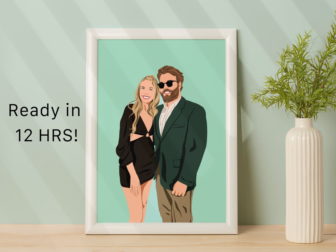 Faceless Portrait Print, Cartoon Portrait From Photo, Faceless Portrait ...