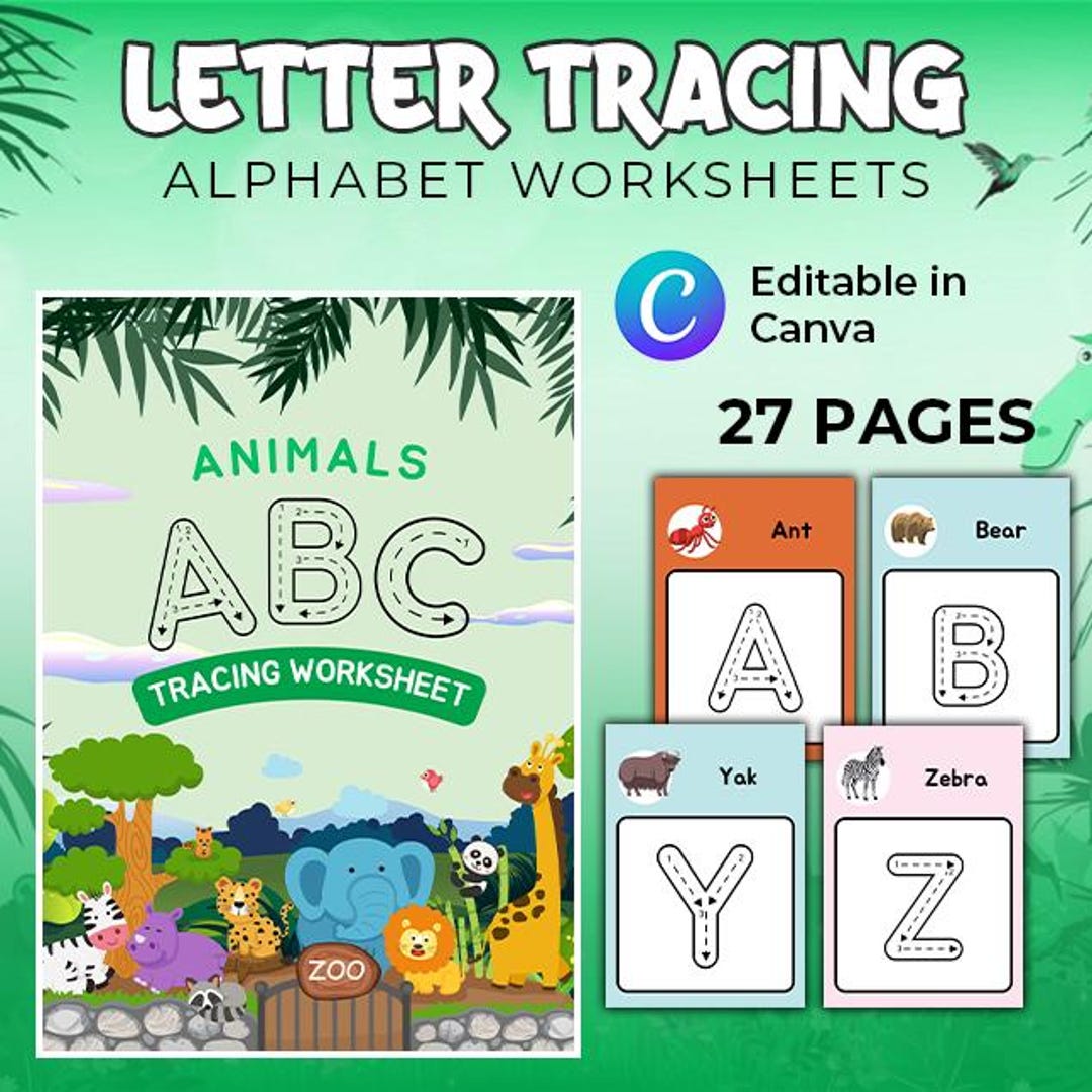 Editable Alphabet Tracing Practice Worksheets, ABC Letter Tracing ...