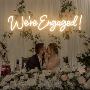We're Engaged Neon Sign Wedding Neon Sign Led Light Engagement Backdrop ...
