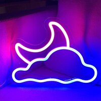 Custom Crescent Moon Name Neon Sign: Cloud Nursery LED Night Light - Etsy