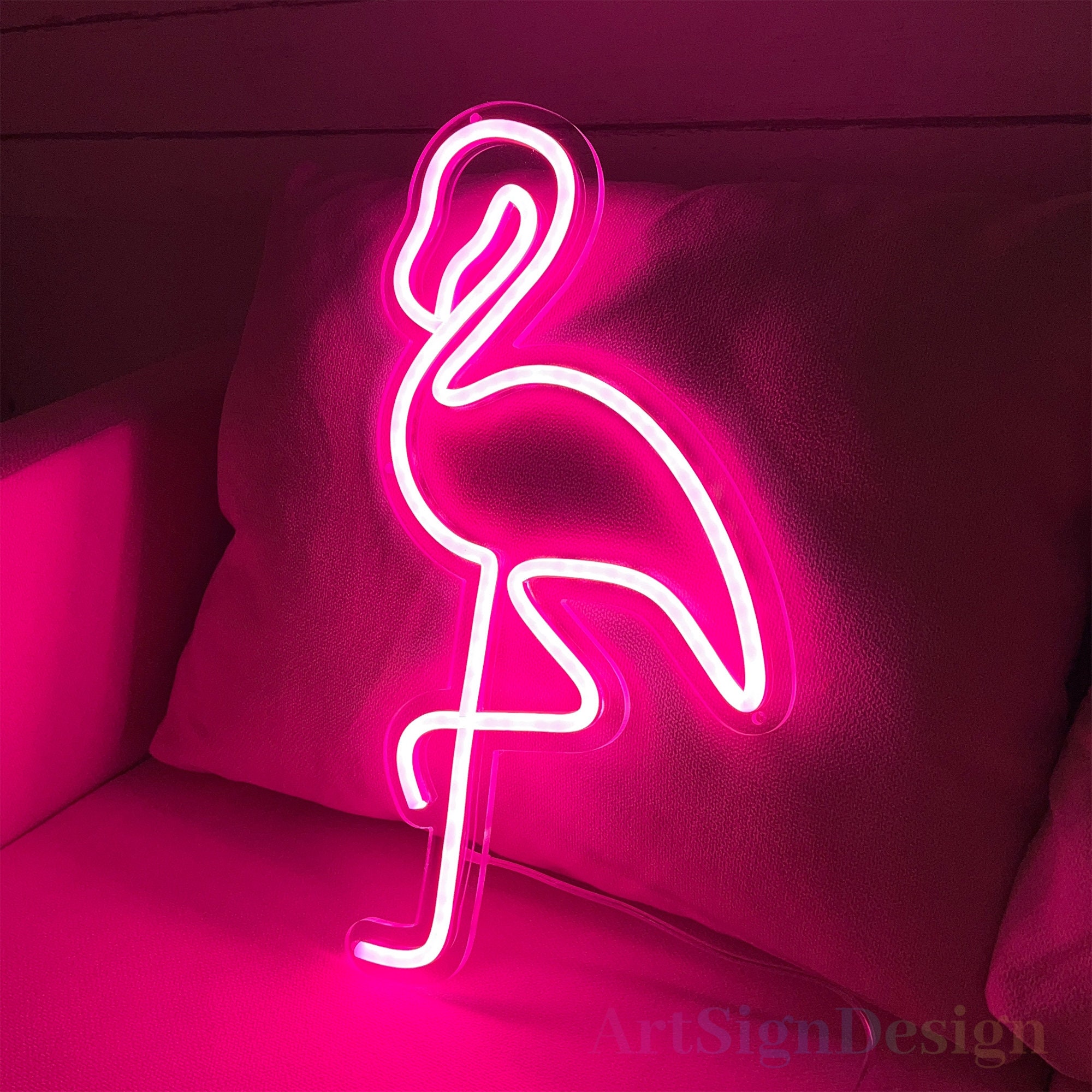 Custom Flamingo Neon Sign, Flamingo Wall Sign, Animal Neon Sign, Neon ...