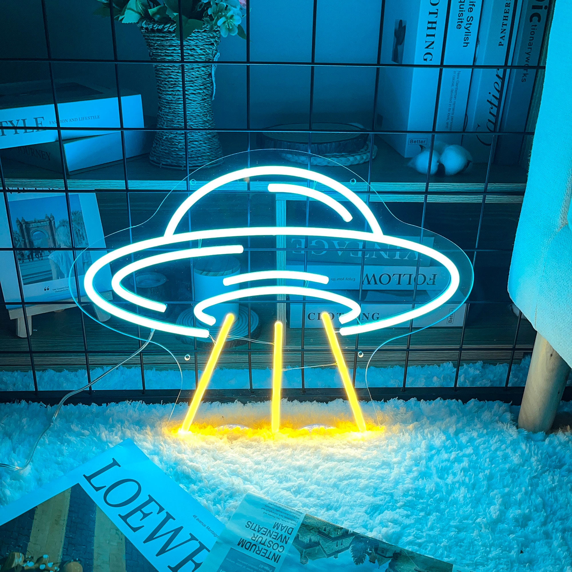 UFO Neon Signs, Custom Neon Sign Bedroom, UFO Sign, Room Party Wall ...