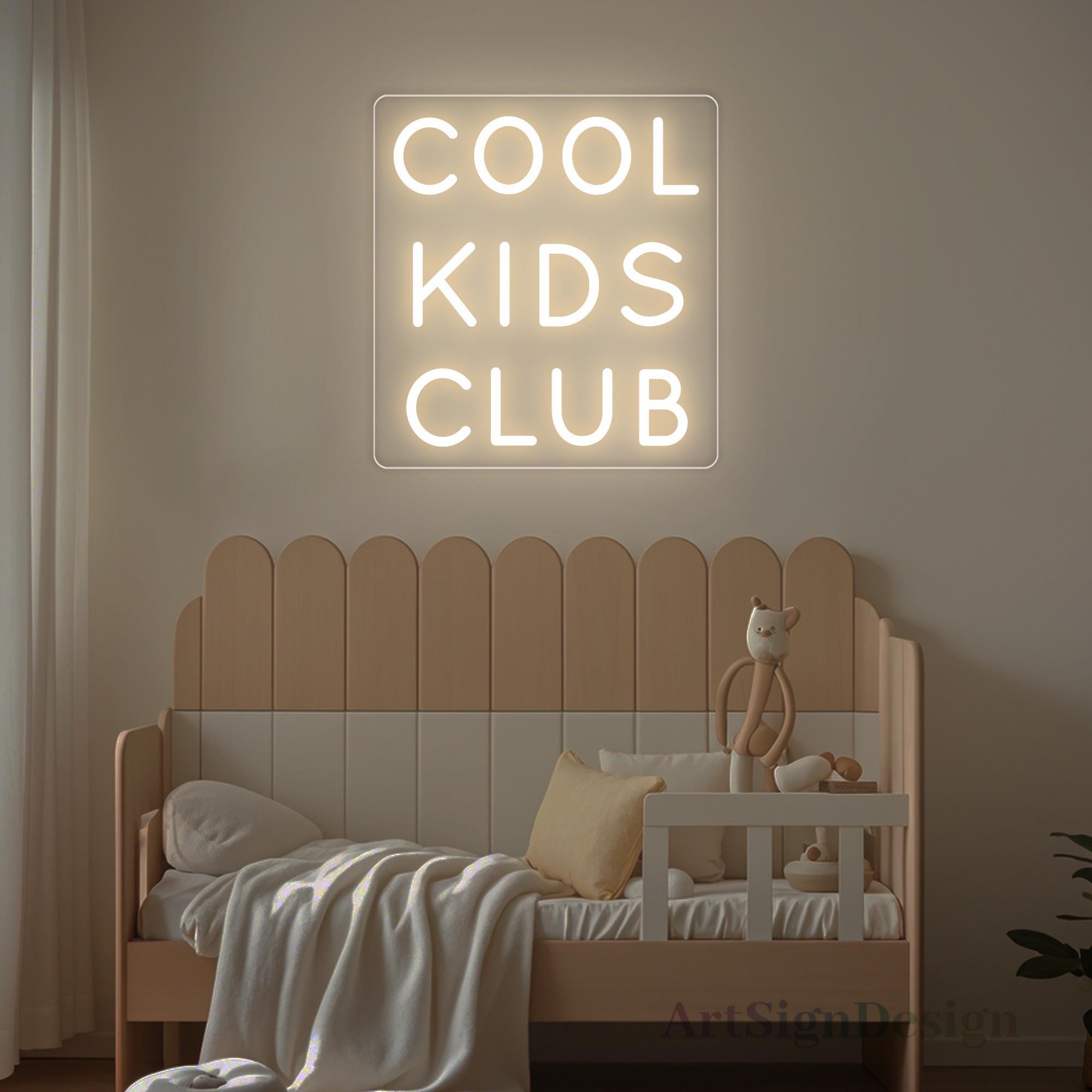 Cool Kids Club Neon Sign, Kid's Room Neon Wall Decor, Custom Kid ...