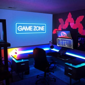 Game Zone Neon Sign,game Zone Led Sign,game Zone Wall Decor,game Room ...