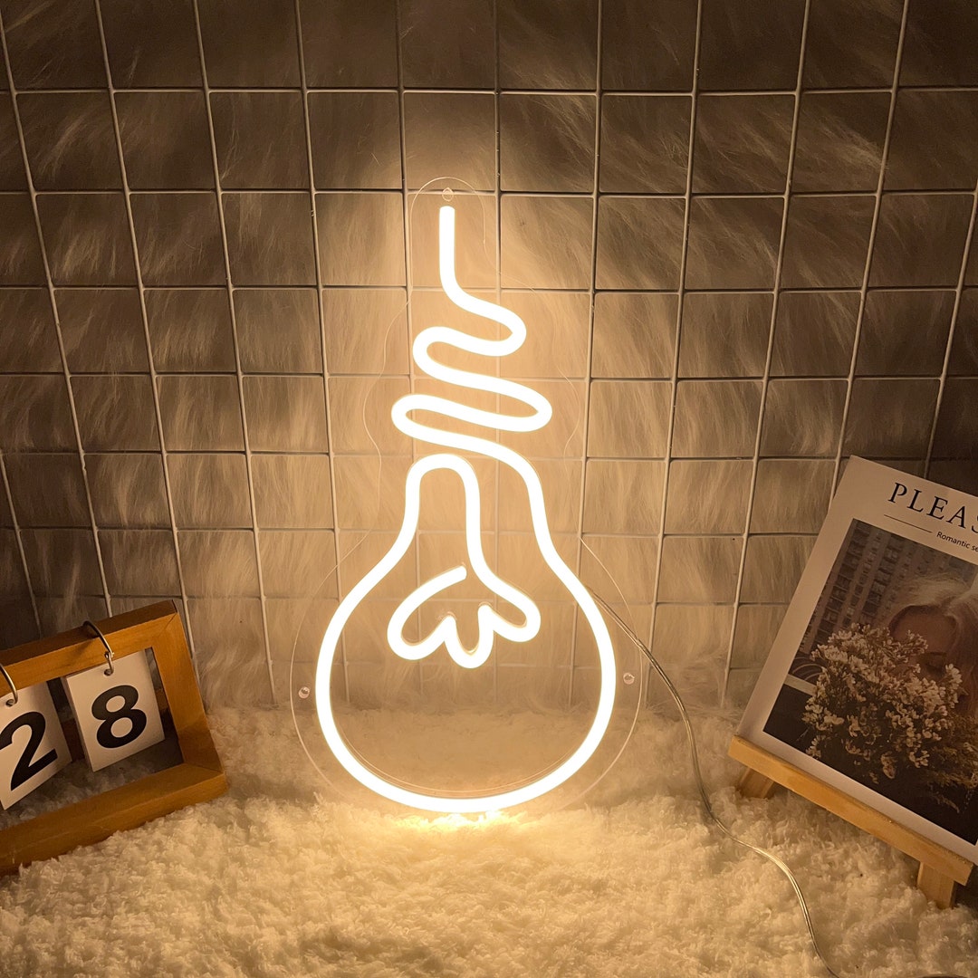 Light Bulb Neon Sign, Light Bulb Decoration, LED Neon Light Decoration ...